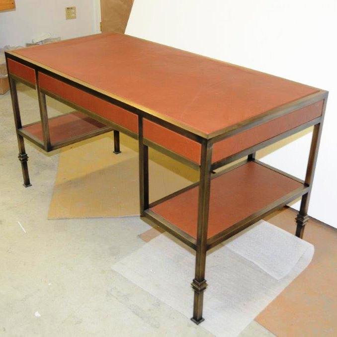 Bronze Desk With Leather | Custom Furnishings